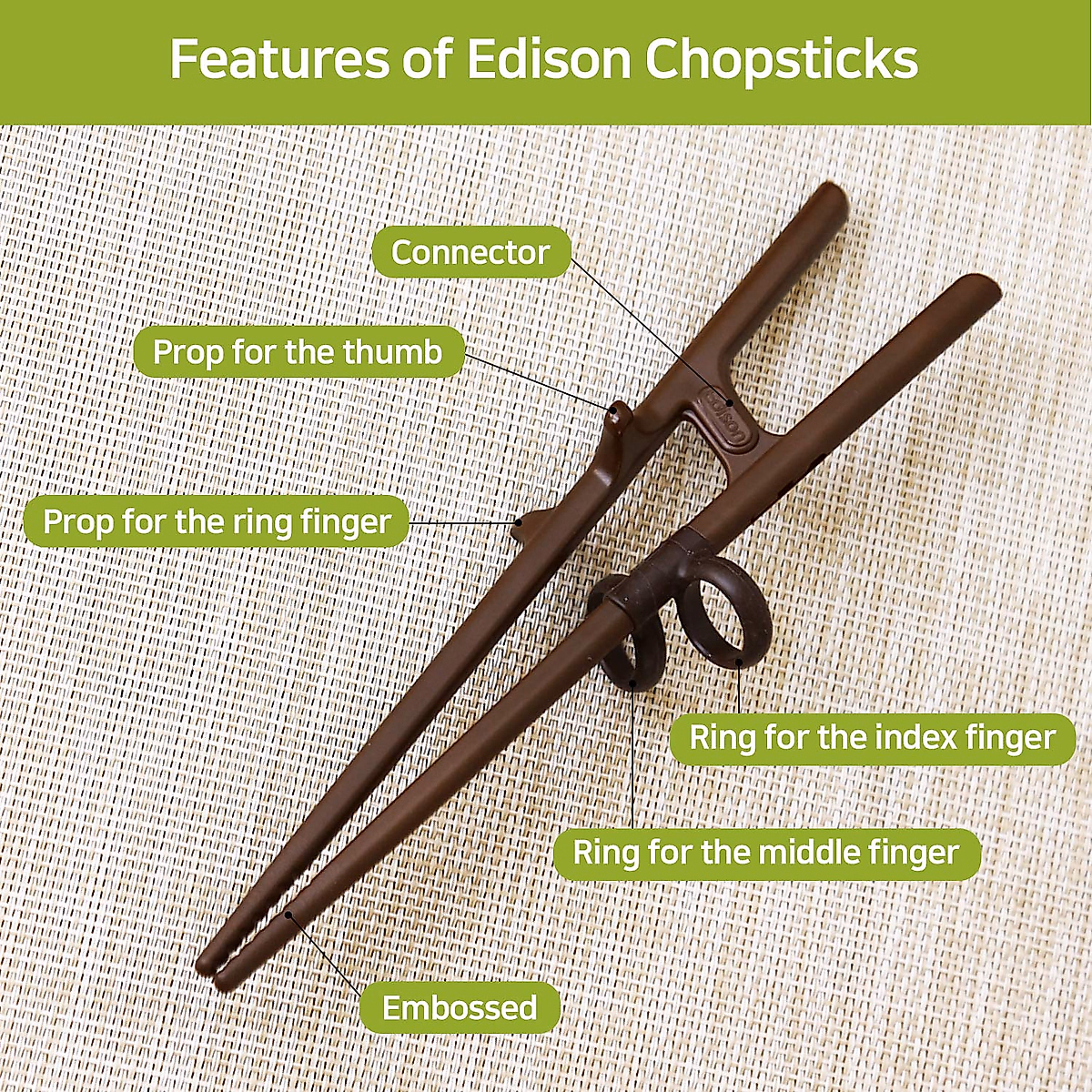 Edison Friends Training Chopsticks for Adults Left Handed, Beginner Chopsticks, Helper, Chopsticks for Beginners, Brain Trainer Chopsticks, Easy Chopsticks, Practice Chopsticks, Made in Korea