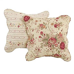 Greenland Home Antique Rose Dec. Pillow Pair Accessory, 18 x 18 inches Each (x2), 1 Count (Pack of 1)