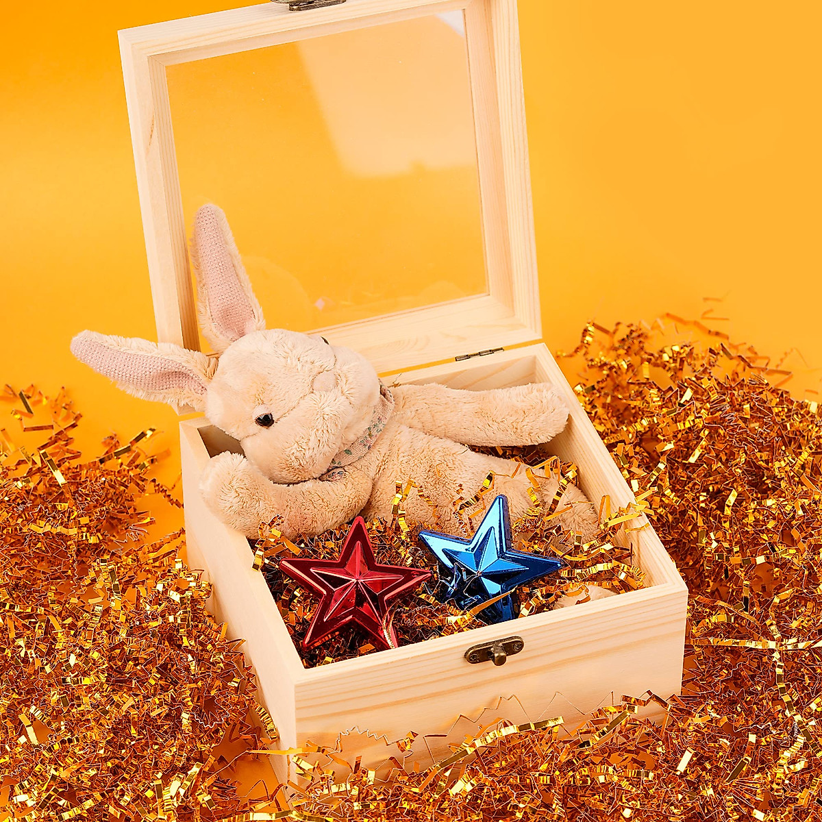 Kolewo4ever 1LB Crinkle Cut Paper Shred Filler Metallic Shredded Paper Filler Strands Shred Raffia Tissue Craft Bedding Cushion, Wedding Birthday Bridesmaid Engagement Gift Box Bag Retail (Gold)