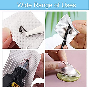 400 PCS Lash Extension Glue Wipes EBANKU Lint Free Glue Cleaning Cotton Pads for Eyelash Extensions Non Woven Nail Polish Remover Wipe Supplies - White