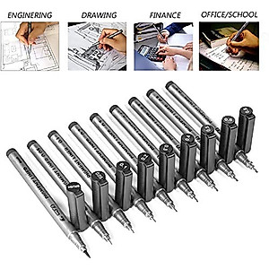 PANDAFLY Black Micro-Pen Fineliner Ink Pens - Precision Multiliner Pens Micro Fine Point Drawing Pens for Sketching, Anime, Manga, Artist Illustration, Bullet Journaling, Scrapbooking