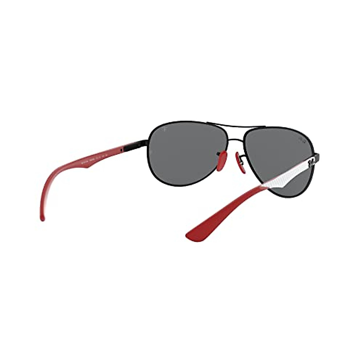 Ray-Ban RB8313M Scuderia Ferrari Collection Aviator Sunglasses, Black/Grey Mirrored Silver, 61 mm