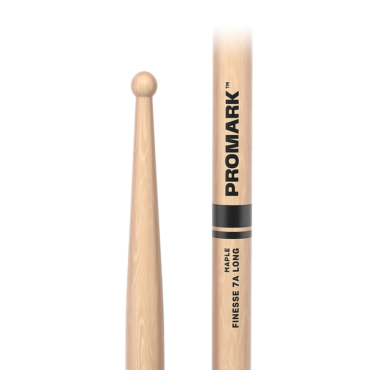 ProMark Drum Sticks - Finesse 7A Drumsticks - Drum Sticks Set - Small Round Wood Tip - Long Maple Drumsticks - Consistent Weight and Pitch - 1 Pair