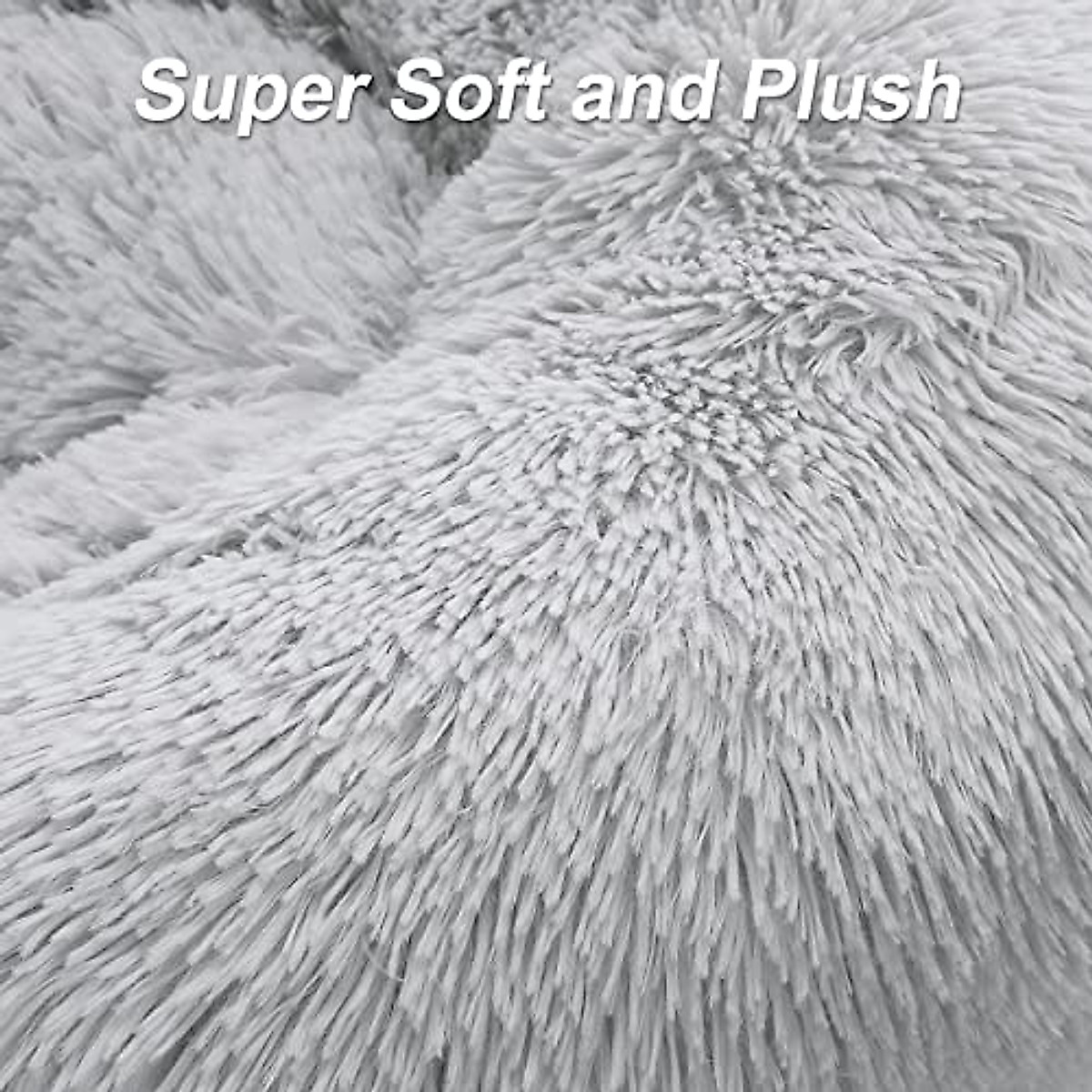 MIXJOY Orthopedic Dog Bed Comfortable Donut Cuddler Round Dog Bed Ultra Soft Washable Dog and Cat Cushion Bed (20''/23''/30'') (30'', Grey)