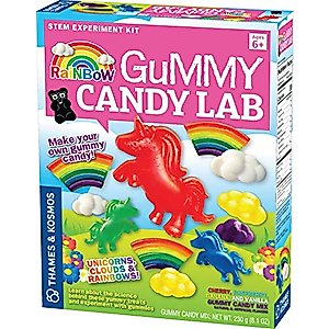 Thames & Kosmos Rainbow Gummy Candy Lab - Unicorns, Clouds & Rainbows! Sweet Science STEM Experiment Kit, Make Your Own Gummy Candies in Cool Shapes & Colors