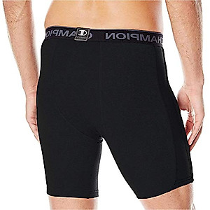 Champion mens 6" Compression Short, Logo athletic shorts, Black-407z32, Large US