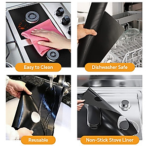 Stove Cover Gas Stove Top Burner Covers Protectors Replacement for Samsung Gas Range Stove Mat Protector Reusable,Non-Stick Oven Liners Gas Stove Burner Covers Washable Keep Stove Clean Stove Guard