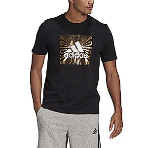 adidas mens EXT Motion Fleece Tee Black Small