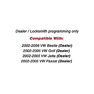 KeylessOption Keyless Entry Remote Control Car Uncut Blade Flip Key Fob for VW NBG010180T (Pack of 2)