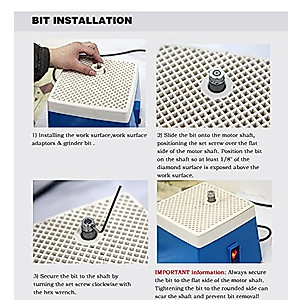 Portable Stained Glass Grinder Machine,110V 65W Glass Diamond Ceramics Art DIY Bench Grinder Tool Machine with 5PCS Grinder Bits