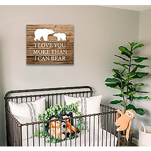 I Love You More Than I Can Bear Rustic Nursery Decor Wall Decor Sign Mama to be Baby Boy Baby Girl Bear Nursery Wall Art Birth Present Baby Shower New Mom Gifts Kids Baby Room Bear Decor 10x12