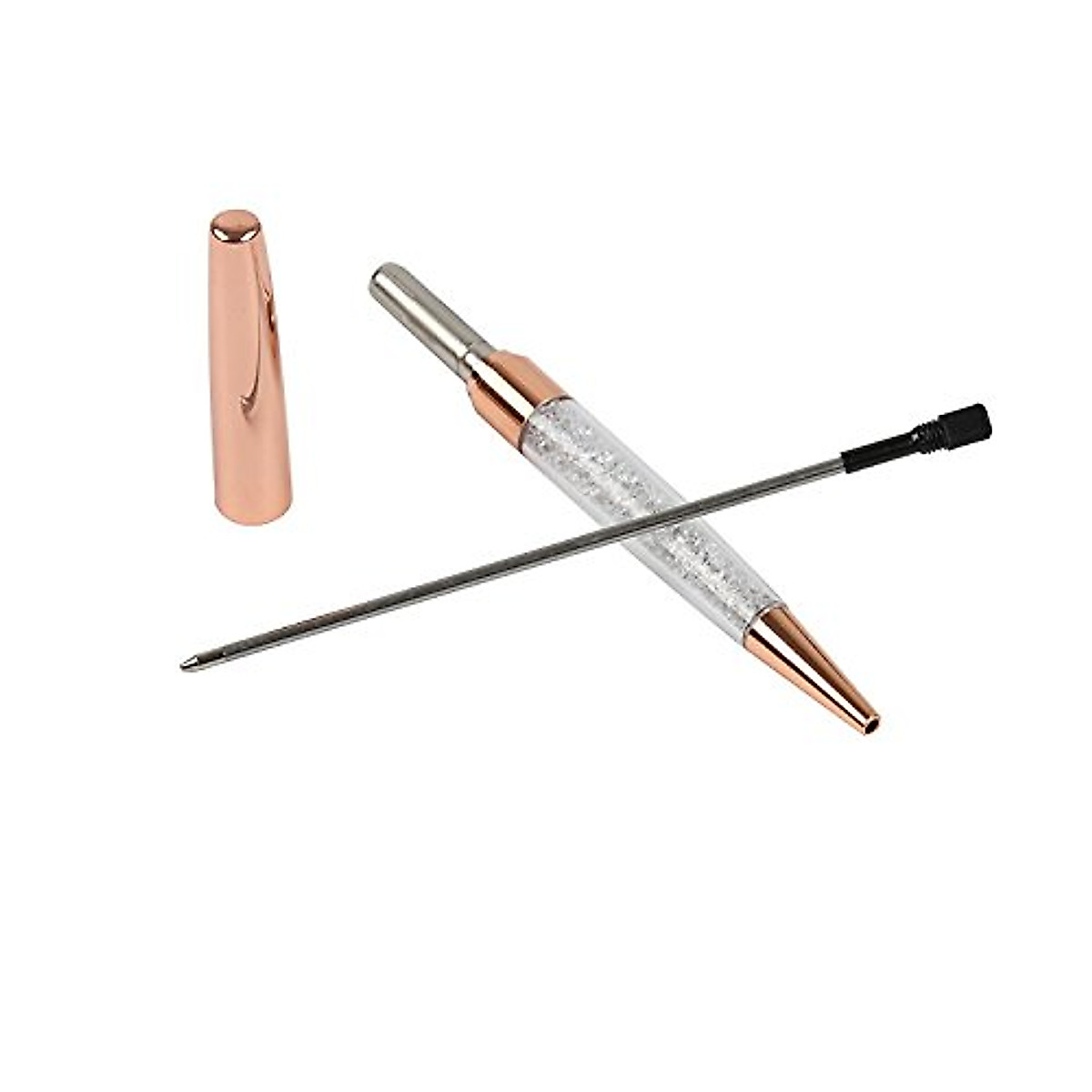 MengRan Rose Gold Pen Diamond Crystal Ballpoint Pens (Pack of 12)(rose gold)