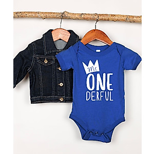 Olive Loves Apple Mr.One-Derful 1st Birthday Bodysuit for Baby Boys First Birthday Vintage Royal Bodysuit 12 Months