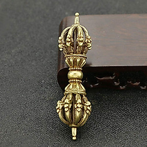 ARTIBETTER Five Cobalt Dorje Vajra Dharma Tibetan Buddhist Meditation Dorje Fair Trade Buddhist Tibetan Vajra Religious Necklace Pendant for Home Family Friends Copper Crafts