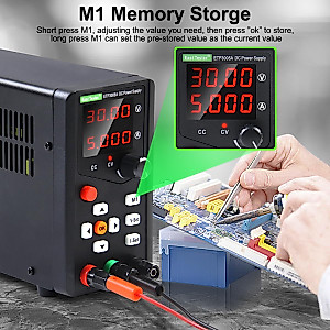 GALOOK DC Power Supply Variable, High Precision Bench Power Supply with Memory Storage, Variable Power Supply with Encoder Knob, 4-Digit LED Display Adjustable Regulated lab Power Supply