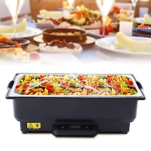 9 Qt Electric Chafing Dish, Chafing Dish with Tray & Lid, Chafing Dish Buffet Set, Food Warmer Buffet Server for Restaurant, Buffet, Hotel, Temp Adjustable 149-185℉