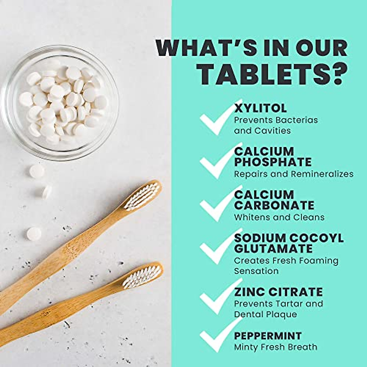 Good Organics - Toothpaste Tablets, Natural Toothpaste Tabs to Remove Plaque & Whiten Teeth, Zero Waste Toothpaste with Xylitol, Travel Toothpaste, Fluoride-Free, Minty Flavor, 200 Counts