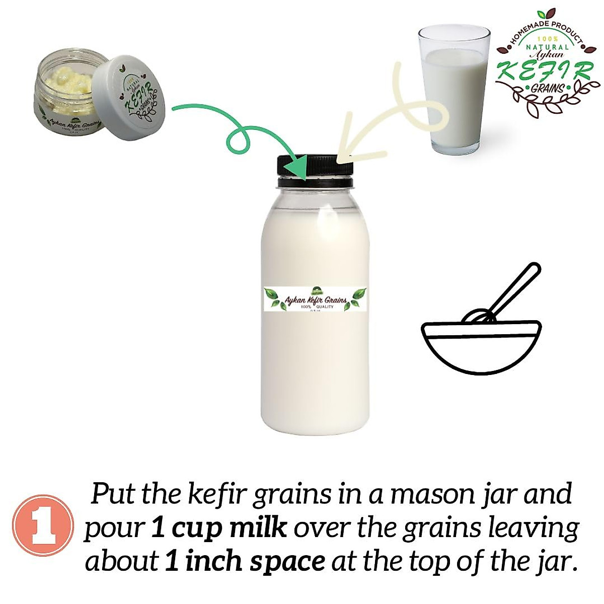 Fresh Milk Kefir Grains - 1 TBSP