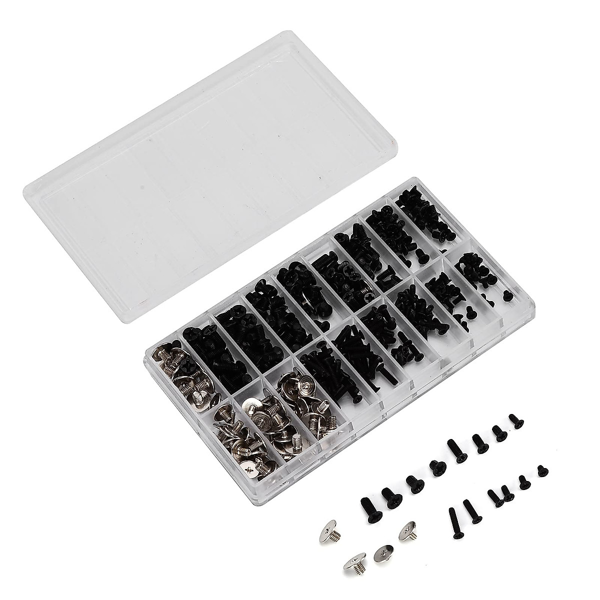 360Pcs Computer Screws Kit, Alloy Steel Micro Cross Screw Standoffs Set M2 M2.5 M3 Fasteners for Hard Drive Computer Case Motherboard Fan Power Graphics, Screw
