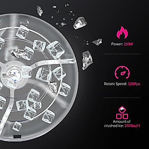 Leconchef Electric Tabletop Ice Crusher Shaver Snow Cone Maker Machine 265lbs/hours for Home&Commercial Use Adjustable Ice Fineness 320 RPM Rotate Speed Strong power