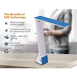 Bostitch KT-VLED1810-BLUE Battery Powered LED Desk Lamp, Blue