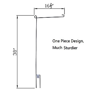 MTB Garden Flag Pole 38" H x 16" W,Flag Stand Holder,Patriotic US Flag Welcome Banner,Wrought Iron,Black, Pack of 2