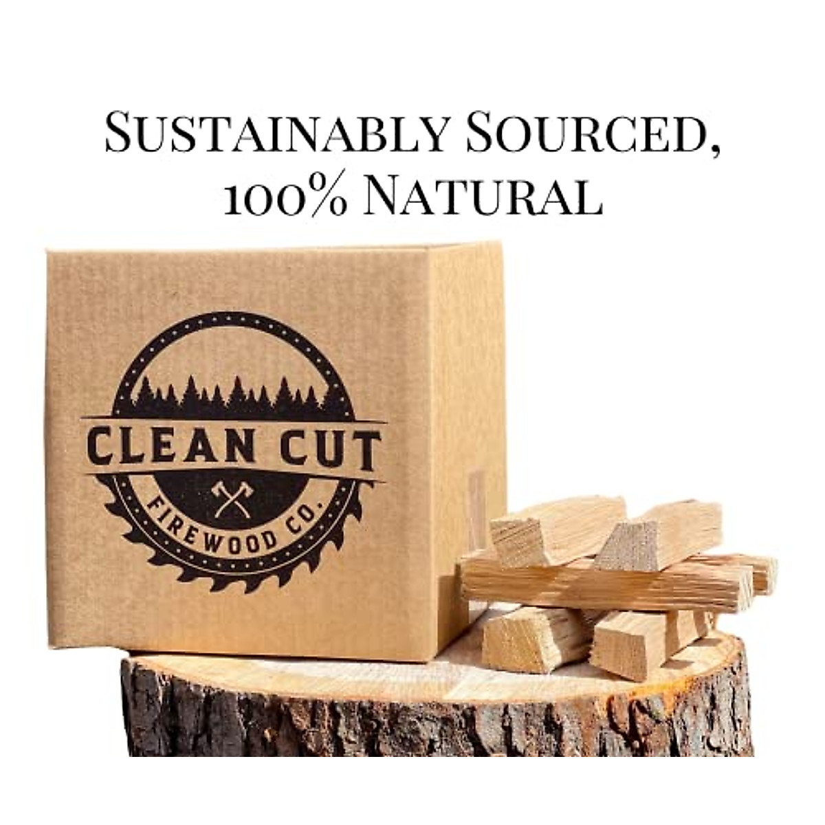 Clean Cut Firewood Co. Pizza Oven Wood 6 Inch Mini-Splits - Kiln Dried White Oak - For Portable Wood-Fired Pizza Ovens and Smokers - 1 Box 550 Cubic Inches