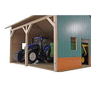 Kids Globe 1:16 Scale Wooden Farm Shed Toy for 2 Tractors Toys KG610338
