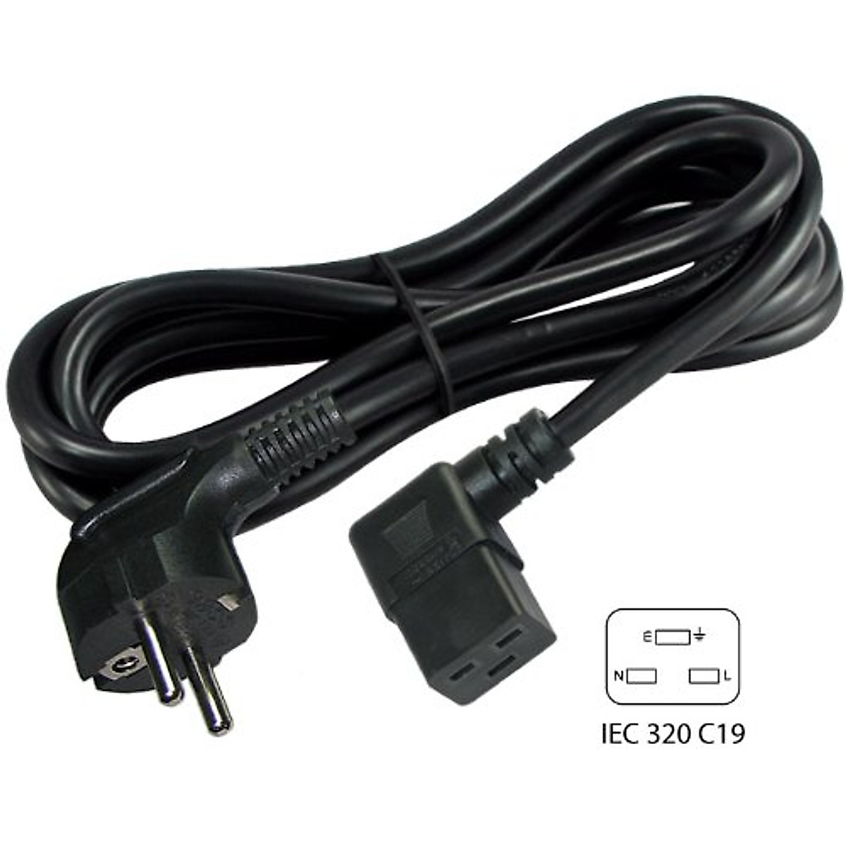 Conntek EU3EC19-102 8.5-Feet 16A 250V European Korea 3 Prong to IEC C19 Right Angle