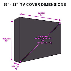 Indeed BUY Outdoor TV Cover 55" - 58" - with Bottom Cover - 600D Waterproof TV Cover and Weatherproof Dust-Proof Material,Protect Your LED, LCD, Plasma TV Screens