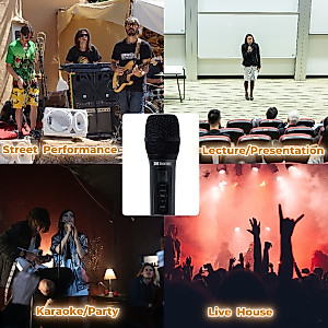 GD Guarda Wireless Microphone, US-88 Pro, MIC with Echo, Treble & Volume Control, UHF Handheld Dynamic Microphone with Rechargeable Receiver for Singing Karaoke Speech
