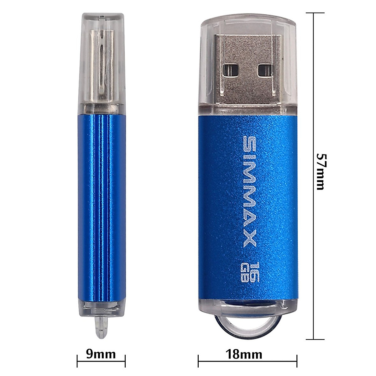 SIMMAX 5 Pack 16GB USB 2.0 Flash Drive Memory Stick Thumb Drive Pen Drive with Led Indicator (Green Purple Red Gold Blue)
