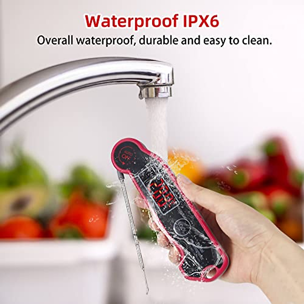 BOMATA Waterproof Thermocouple Meat Thermometer, 2~3s Ultra-Fast Response & ±0.9℉/±0.5℃ High Accuracy. Instant Read Thermometer for Grilling, Cooking, Liquid, etc. T301