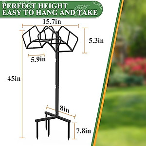 Qatsrin Heavy Duty Garden Hose Holder, Removable Water Hose Holder, Hose Storage Holds 120-Feet Hose, Water Hose Holders for Outside, Yard, Lawn