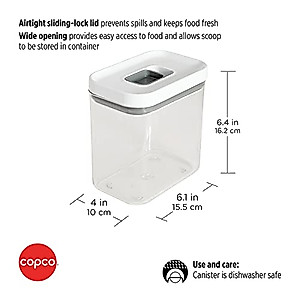 Copco Food and Organization Storage Container with Airtight Lid, 1.8-Quart, Clear