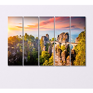 Elbe Sandstone Mountains Germany Canvas Print 1 Panel / 36x24 inches