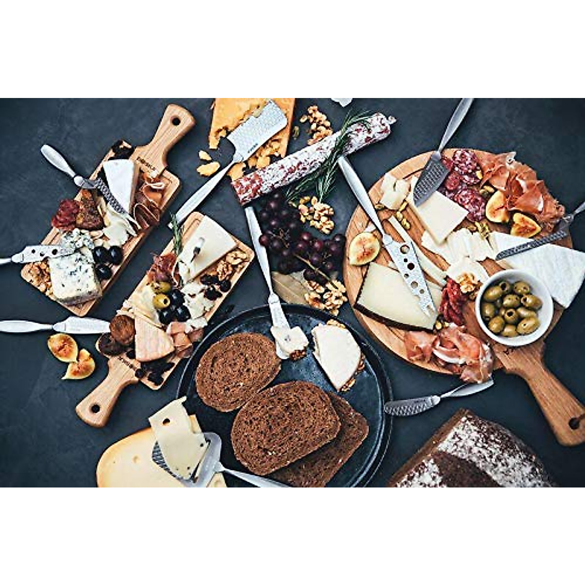 BOSKA Stainless Steel Cheese 3 Knife Set - Great for Cheese - Multi-Purpose Cheese Slicer - Handheld Slicer - Silver Non-Stick - Dishwasher Safe - For Kitchen Cooking