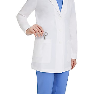 Healing Hands Lab Coat Women 3 Pocket Full Sleeve Mid-Length 5053 Faith The White Coat Minimalist Collection White M