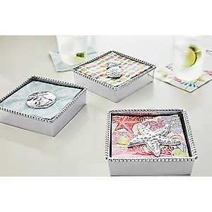 Mariposa Sand Dollar Beaded Napkin Box