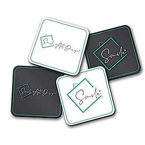 Smile Art Design Upload 4 Images Custom Coaster Matte Print with Your Photos 4 Piece Set Hardboard Personalized Photo Collage Picture Photo Prints Personalized Gifts Wedding Gift Decoration