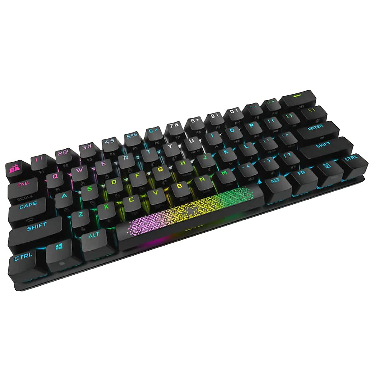 Corsair K70 PRO MINI WIRELESS RGB 60% Mechanical Gaming Keyboard (Fastest Sub-1ms Wireless, Swappable CHERRY MX Red Keyswitches, Aluminum Frame, PBT Double-Shot Keycaps) QWERTY, NA Layout - Black
