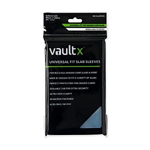 Vault X Graded Card Sleeves - Universal Fit Protective Slab Sleeves for BGS, SGC, ACE and More, Soft Polypropelene Prevents Scratches, Scrapes etc (100pcs)