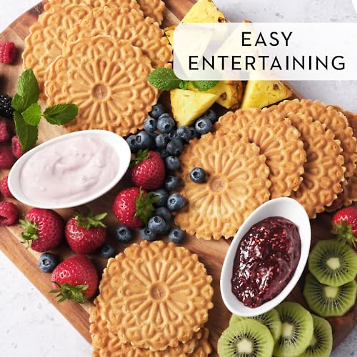 Reko Pizzelle Authentic Italian Style Waffle Cookie, Lemon, 7 Ounce (Pack of 1)