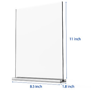 NEWNEWSHOW® 8.5x11 Acrylic Sign Holder 3 Pack Vertical Double-Sided Display (Optional 8.5x11 8.5x5.5 5x7 Horizontal and Vertical)