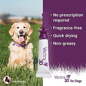 Vectra 3D for Dogs Flea, Tick & Mosquito Treatment & Prevention for Extra Small Dogs (5-10 lbs), 3 month supply