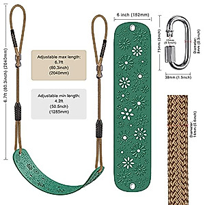 Dolibest Toddler Swing Set Accessories High Back Full Bucket Swing Seats w/Adjustable Rope and 4 Locking Carabiners, Cute Elephant Shape Design 600LB Capacity (2 Pack)