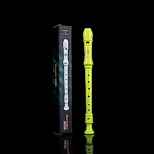 Glory Soprano Recorder Instrument for Kids Beginner, German Fingering C Key Recorder Instrument,Green