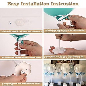 SAKOLLA Balloon Stick Stand - 10 Sets Balloon Base with Pole and Cup Table Desktop Centerpiece Holder for Birthday Party, Wedding, Holidays and Anniversary Decoration (15.7 inch White)