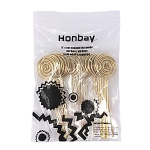 Honbay 30pcs DIY Gold Round Shape Ring Loop Craft Wire Clip Table Card Note Photo Memo Holder Metal Clamp Clay Cake Decoration Accessories