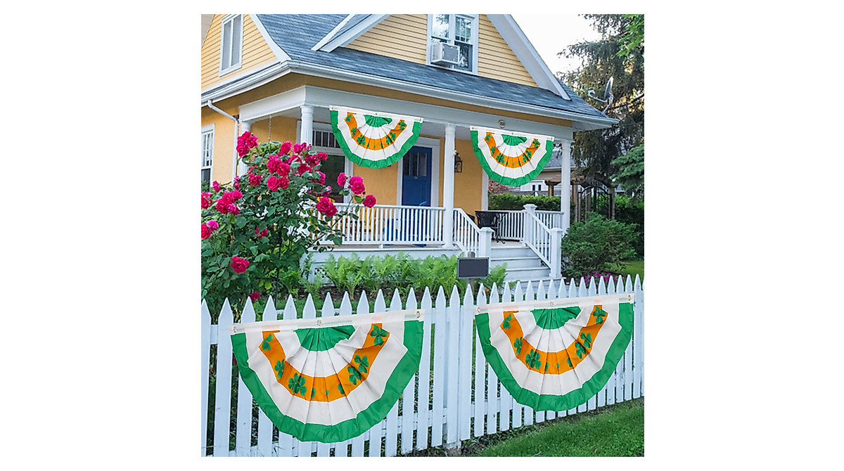 Motiloo St. Patrick's Day Ireland Fan Flags - 4-Pack Decor